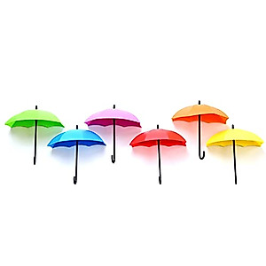 Tuimiyisou Hanging Hook Wall Hook Self-Adhesive Umbrella Shape Multifunctional Decoration for Key Holder Hanger Random Color