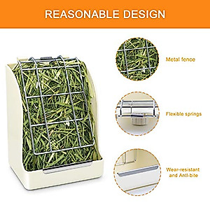 Rabbit Hay Feeder Food Dispenser/Rack Keep Hay, Alfalfa Clean & Fresh, Less Waste and Wess, Fit for Rabbits/Guinea Pig/Chinchilla and Other Small Animals by TOMOON