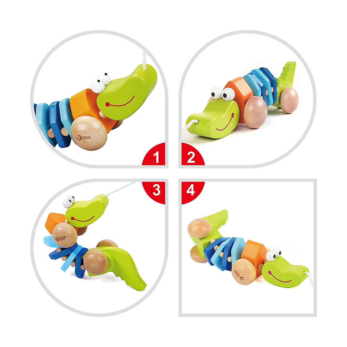 Classic World Pull-Along Crocodile Toy