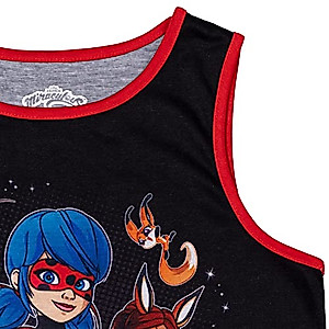 Miraculous Ladybug Rena Rouge Little Girls Ruffle Tank Top Shirt & Pajama Shorts Set 6 Black