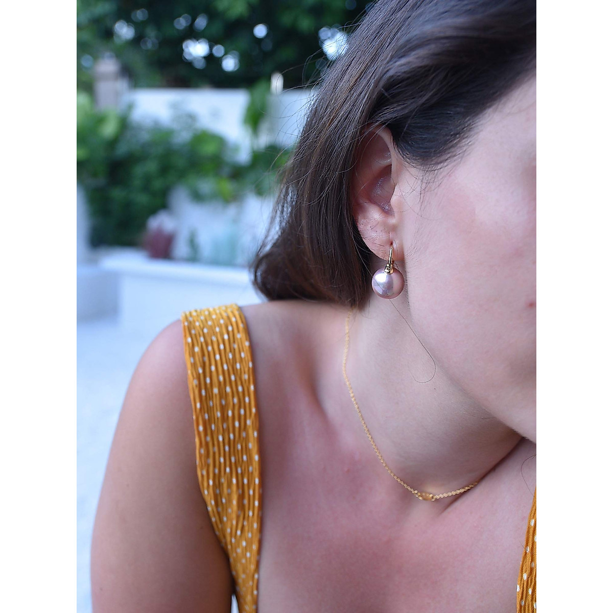 Big Pearl Dangle Earrings [18K Gold Plated - .925 Sterling Silver] - Bridal / Wedding / Ballroom / Gala / Vintage / Art Deco