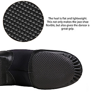 Stelle Jazz Shoes for Girls Boys Leather Unisex Slip-On Dance Shoes (Toddler/Little Kid/Big Kid)(Black,2ML)