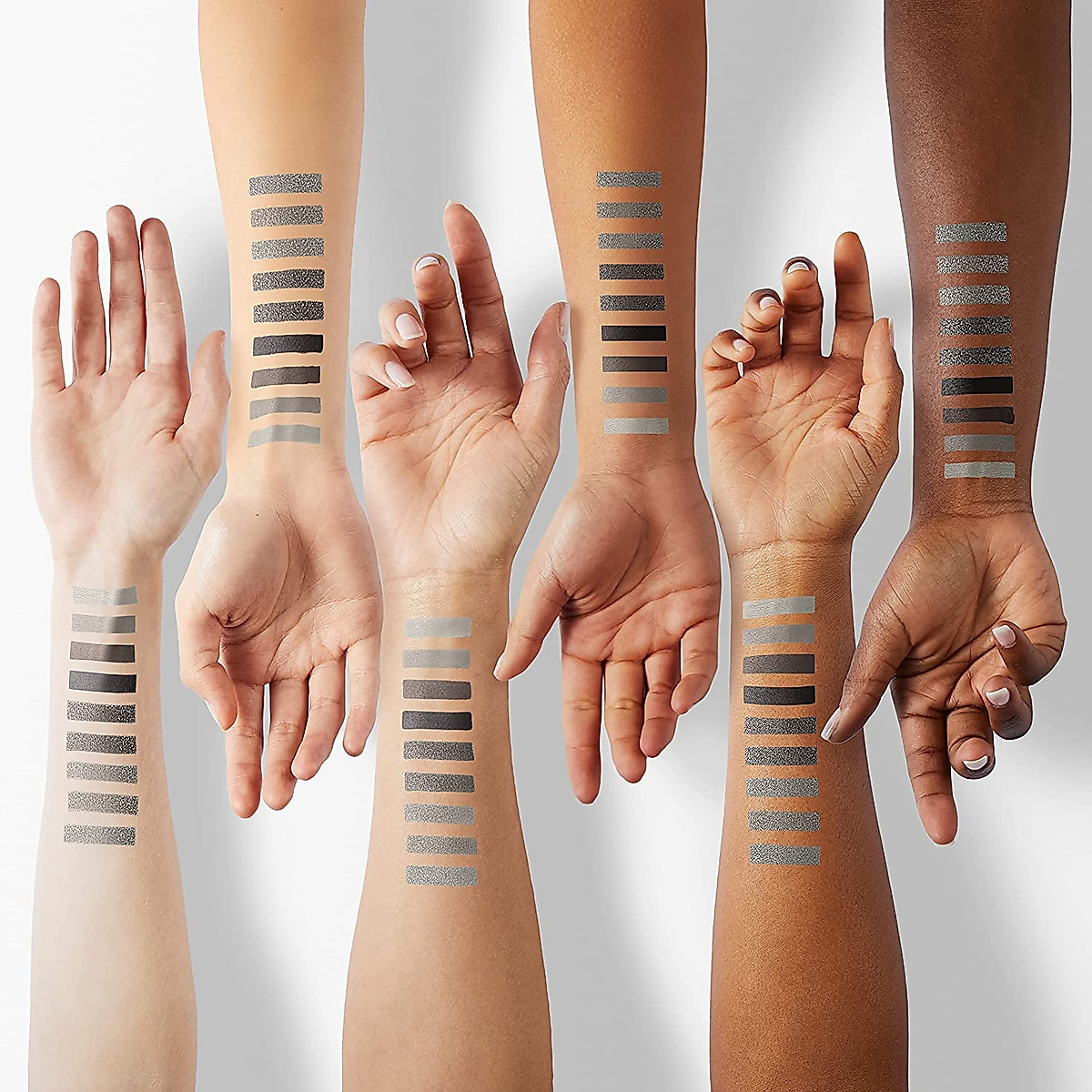 MAEPEOR Black Grey Eyeshadow Palette 9 Colors Cool Toned Matte Glitter Eyeshadow Palette Longlasting Waterproof Smoky Eye Shadow for Girls and Women (Set 1, Black Grey)