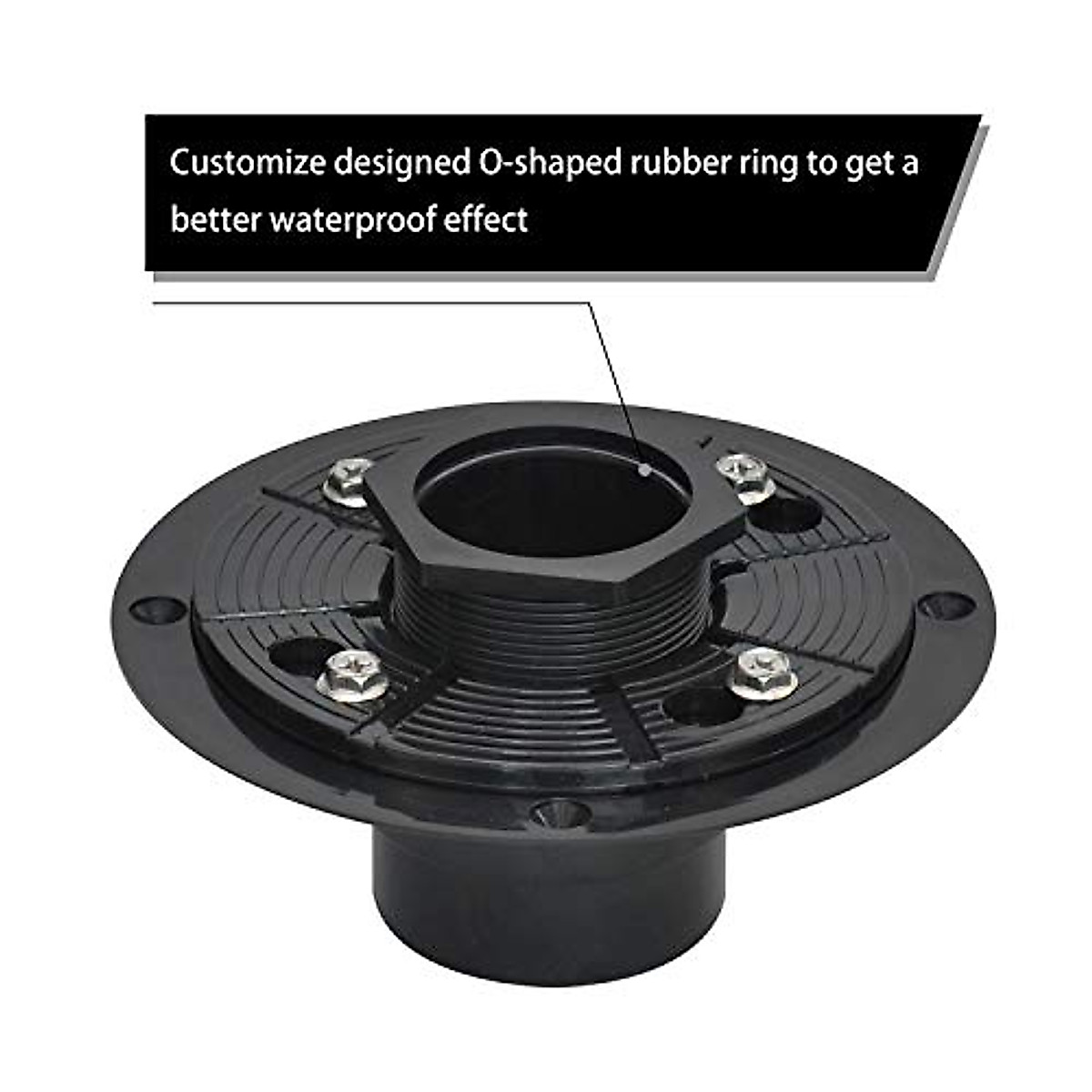 SaniteModar 2-in ABS Shower Drain Base can be Used with Any Size of Square and Linear Floor Shower Drain,It is Equipped with Threaded Joints and Rubber Joints