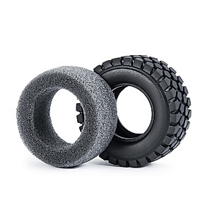 RCLIONS 4pcs Rubber Micro 1" RC Wheel Tyres Tires with Foam Insert for All 1/24 Axial SCX24 AXI00001,AXI00002,AXI90081 Deadbolt RC Crawler Truck Car (50mm)