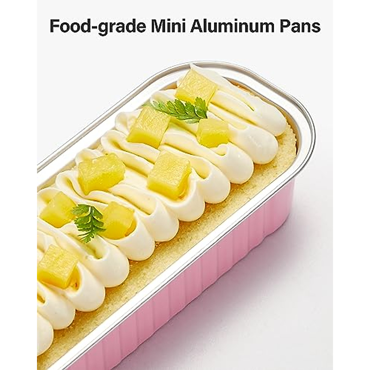 Kootek Mini Loaf Pans with Lids, 50 Pack Disposable Rectangle Mini Aluminum Foil Cake Pans Tins for Baking Mini Loaf Brownie Bread Cake Ramekins