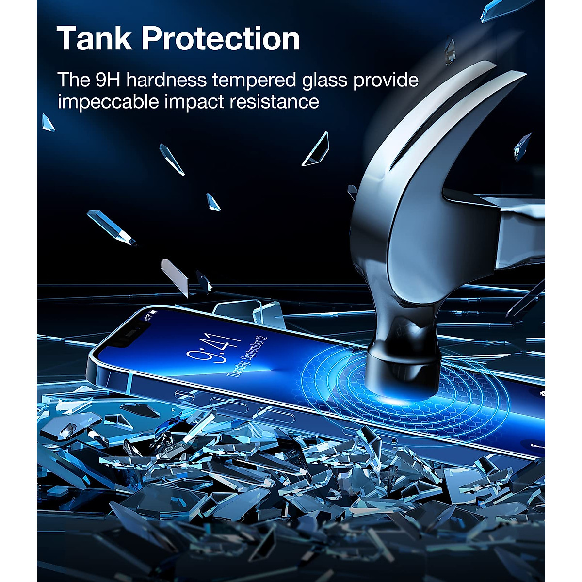 TORRAS Diamond Shield for iPhone 13 Pro Max Screen Protector for iPhone 14 Plus Phone Screen Saver Ultra Strengthened Tempered Glass [Full Coverage] Shatterproof [Anti-Fingerprint] 2-Pack, 6.7"