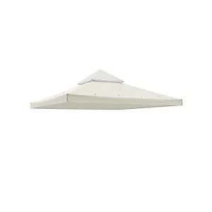 Yescom 10x10Ft UV30+ Gazebo Replacement Top for 2 Tier Outdoor Canopy Cover Patio Backyard Party Deck Ivory