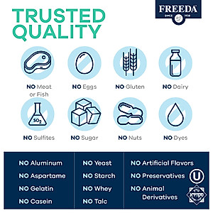 Freeda Biotin 10000 mcg - Kosher Biotin 10000mcg Hair Skin and Nails Vitamins for Hair Growth - Biotin Pills Hair Growth Vitamins B7 - Superior Biotin Supplement Hair Vitamins for Women & Men (100 Ct)