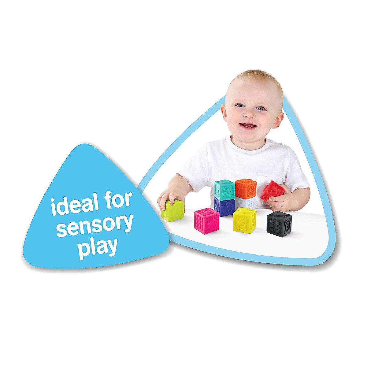 Early Learning Centre Squeezy Stacking Blocks, Stimulates Senses, Hand Eye Coordination, Kids Toys for Ages 06 Month, Amazon Exclusive