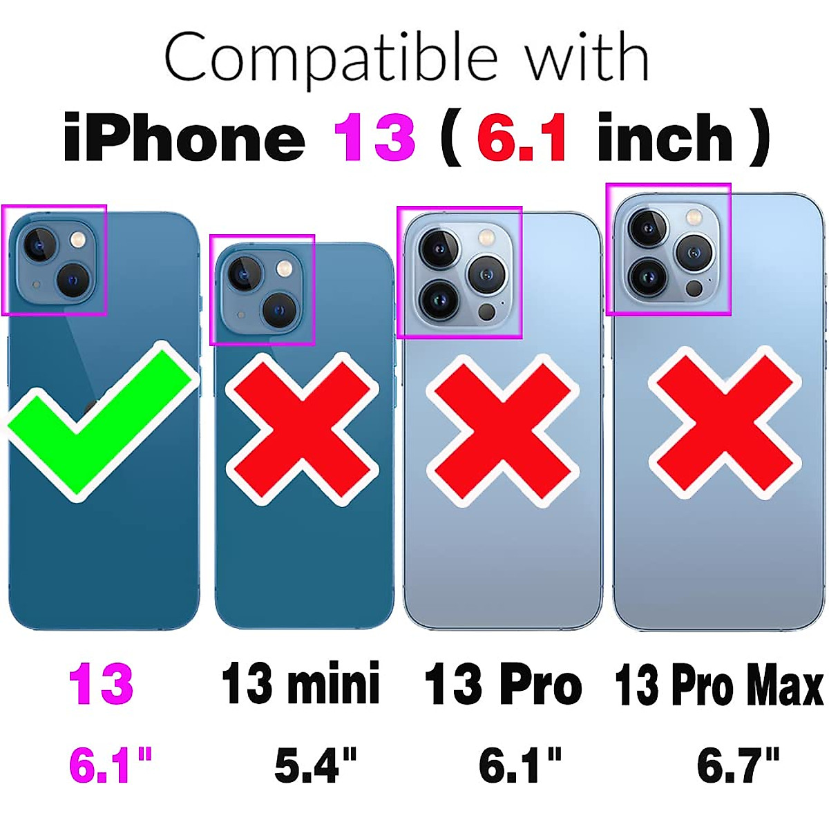 Wallet Case for iPhone 13 6.1 inch with MagSafe Magnetic RFID Blocking and Credit Card Holder Kickstand Wireless Charging Leather Zipper Phone Cover for iPhone13 5G i i-Phone i13 iPhone13case Purple