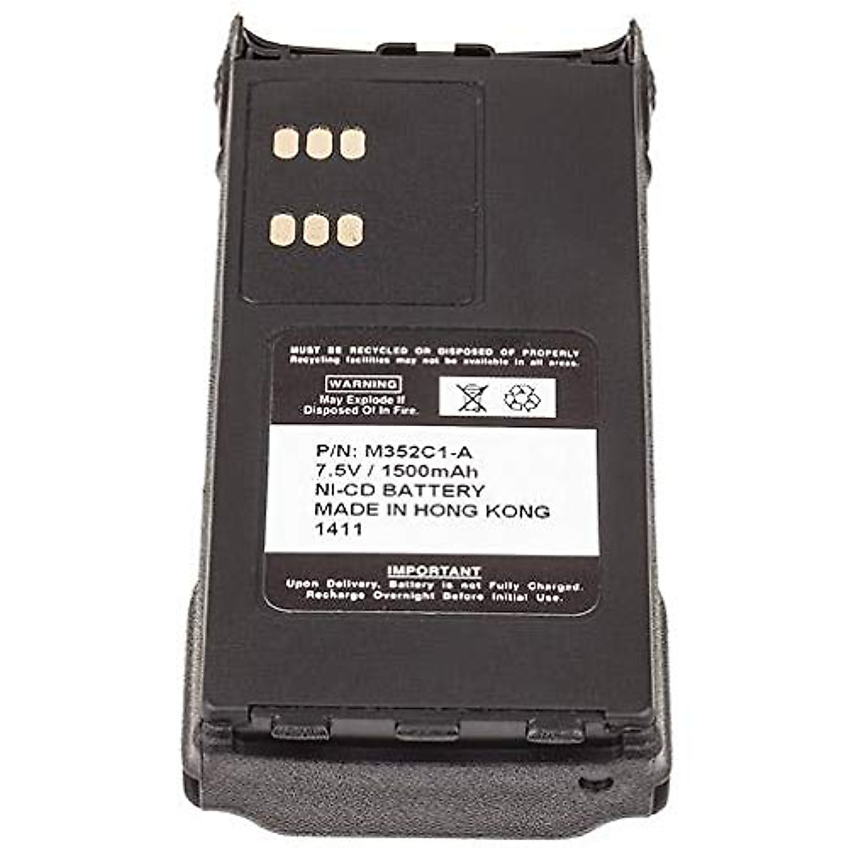 Cut-Rate Batteries Battery Compatible with RAD3465 Rechargeable Two Way Radio 7.2v 1500mAH Ni-CD
