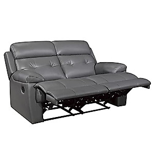 Lexicon Inkwood Wall-Hugger Manual Double Reclining Loveseat, Dark Gray