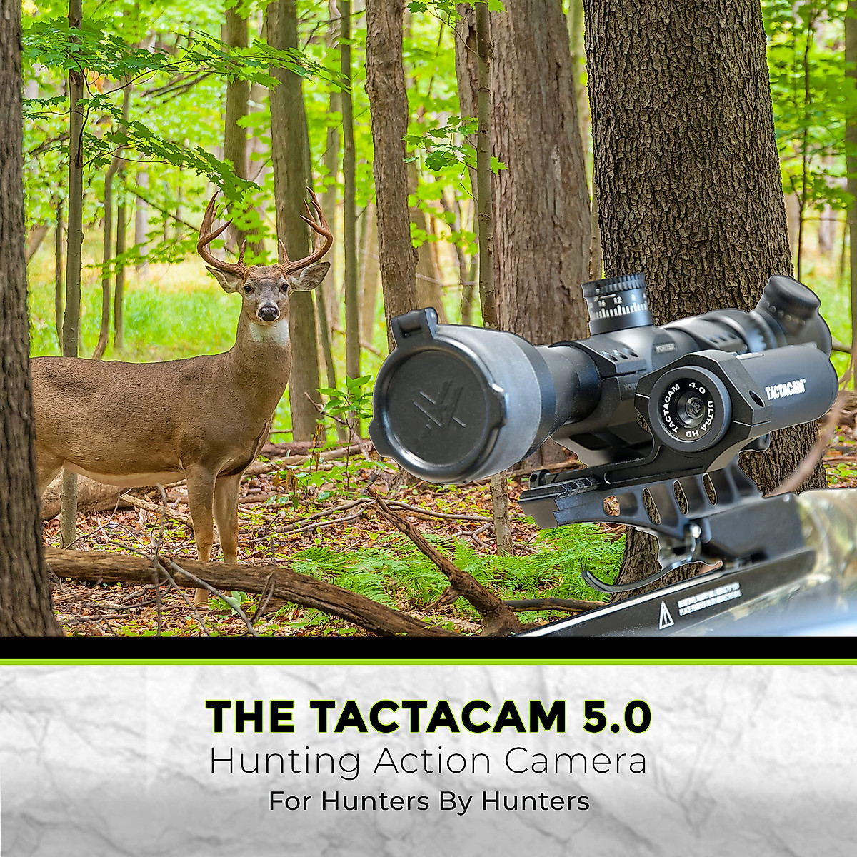 TACTACAM 5.0 Hunting Action Camera + Under Scope Rail Mount and 64GB MicroSD Card
