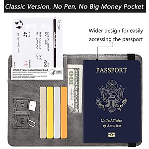 Passport Holder Cover Wallet Travel Essentials RFID Blocking Leather Card Case International Travel Must Haves Travel Accessories for Women Men(101#Coffee Grey)