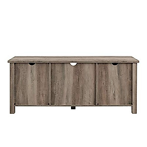 Walker Edison Buren Classic Grooved Door TV Stand for TVs up to 65 Inches, 58 Inch, Grey Wash