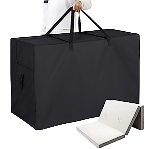 Guisong Folding Mattress Storage Bag, Carry Case for Tri Fold Mattress with Zipper, Foldable Memory Foam Mattress Carrying Case Fits 3-4 inch Full Twin Queen Trifold Mattress