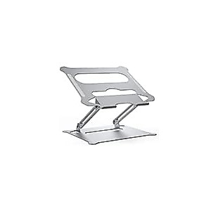 PHOCAR Laptop Riser Stand, Adjustable Laptop Stand Notebook Cooling Stand Foldable Aluminum Portable Computer Stand Compatible for MacBook,HP, Lenovo,Surface,Dell, ASUS, Laptops up to 17 Inch-Silver