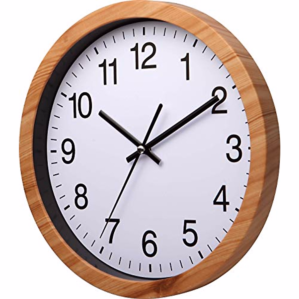 NUOVO 10 Inch Wooden Round Wall Clock Silent & Non-Ticking Retro Wall Clock Operated for Living Room Bedroom Kitchen(26 cm/ 10")