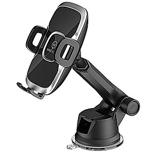 WixGear Phone Holder for Car, Universal Dashboard Windshield Phone Car Suction Cup Mount Holder for Cell Phone 360 Degree Rotation Compatible with iPhone Xs/XS Max / 8/7 / 6, Galaxy S and More