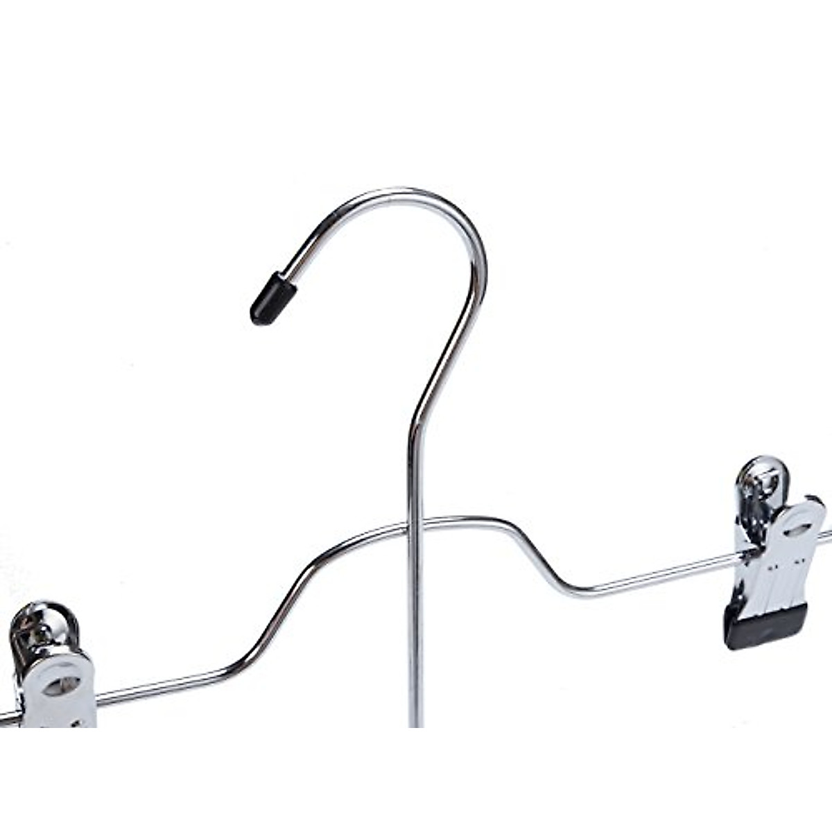 2 Quality Pant Skirt Trouser 4-Tier Pants Metal Hangers Heavy Duty Metal and Clips, Great for Slacks, Trousers, Jeans, Towels (2)