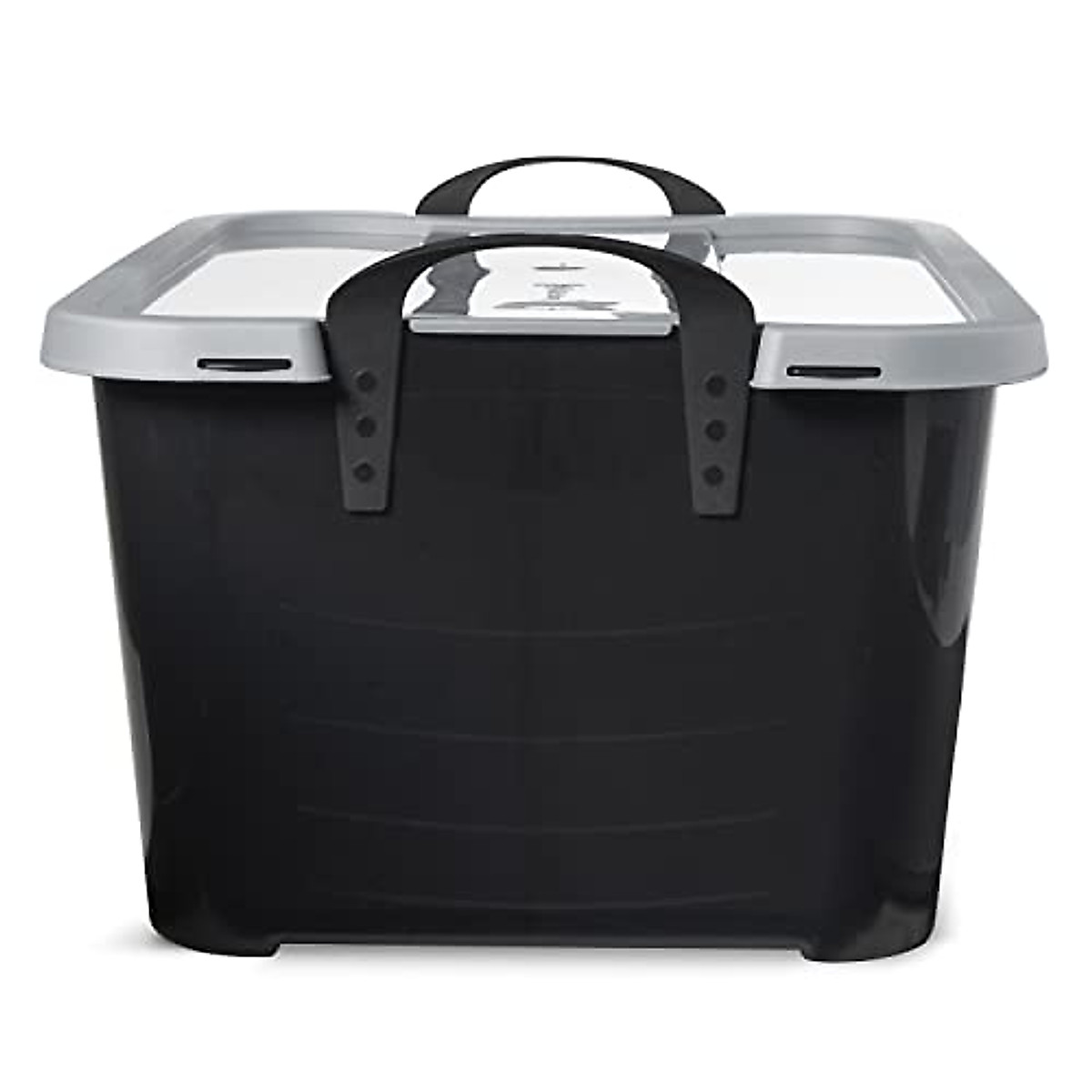 Life Story Multi-Purpose 55 Quart Stackable Storage Container with Secure Snapping Lids for Home Organization, Black (6 Pack)