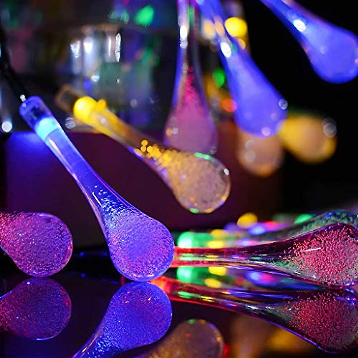 Christmas Decorations Home Decoration, Outdoor Garden Party 20 Led Teardrop Solar Waterproof Garden Lantern String Christmas Tree Decorations for Xmas Winter New Year Party Supplies