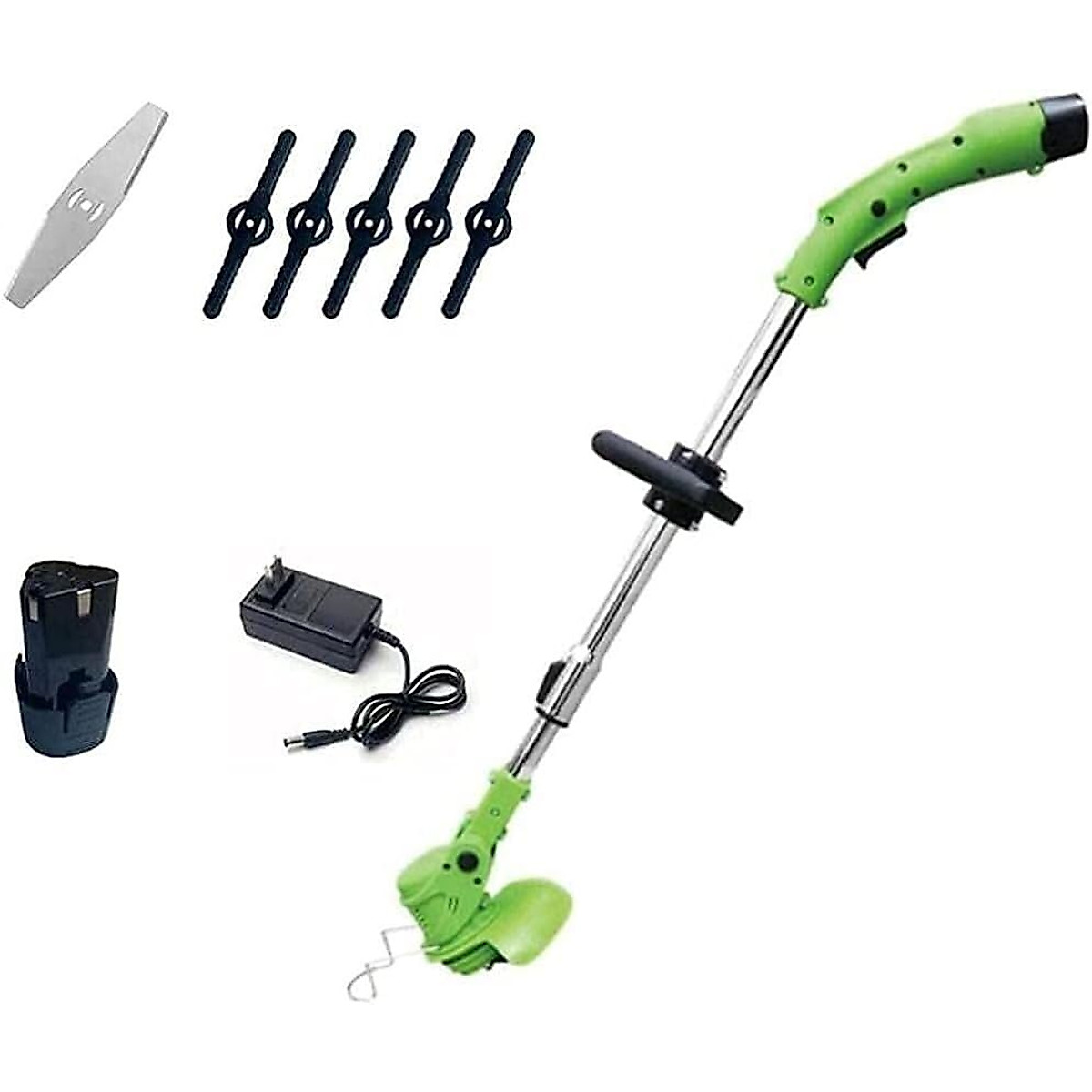 Cordless Grass Trimmer Lawn Mower Electric Rechargeable Adjustable Pruning Cutter Garden Tool 12V/24V-12V3000 mA 1 Battery