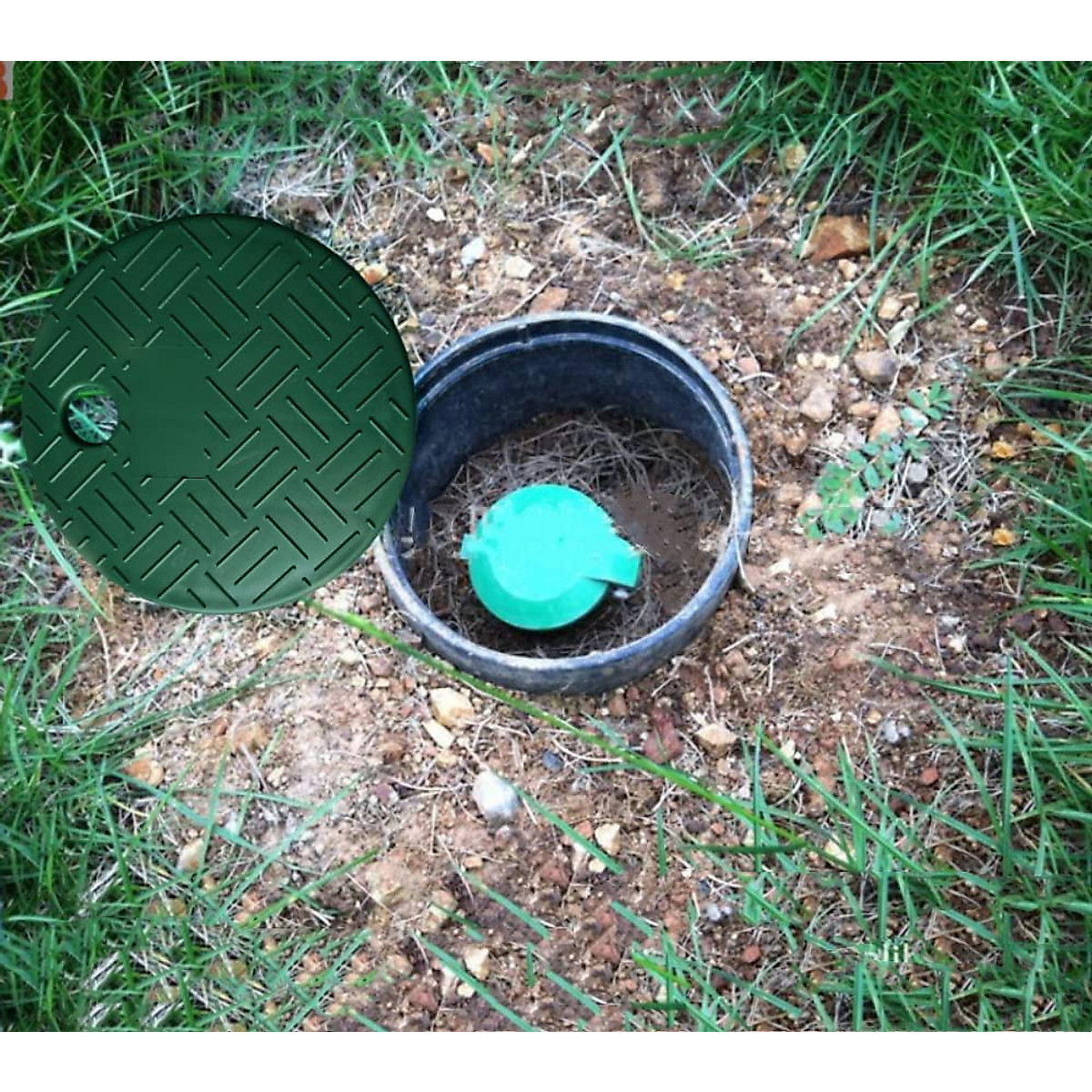 FKUMLUN 2 Pcs Sprinkler Valve Box Cover, Cover for Irrigation System, Round 6-inch Sprinkler Valve Box Cover Lid, for Sprinkler in Ground Outside