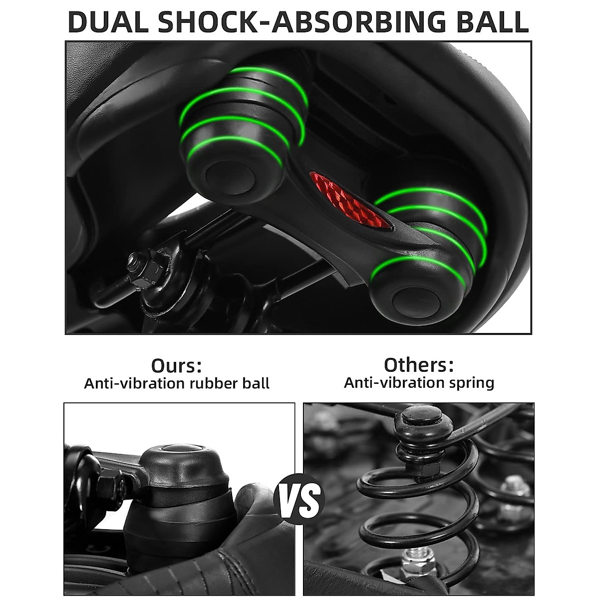 Sportneer Comfort Spin Bike Seat: Bicycle Seat Cushion for Men Women, Memory Foam Padded Bike Seat Cushion, Waterproof Shock-Proof Bike Saddles, Perfect for Peloton Bikes Indoor Outdoor Cycling