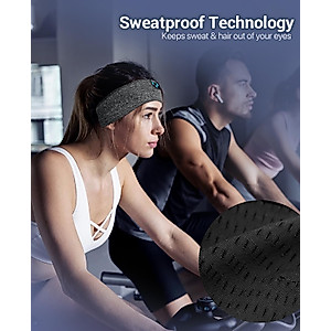 Navly Sleep Headphones, 10Hrs Sports Headband with Soft Cozy Earbuds Comfortable, Headphones Headband with Ultra-Thin HD Stereo Speakers Perfect for Workout,Running,Yoga,Travel