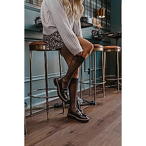 No nonsense Women's Sheer Knee High Value Pack with Comfort Top, Midnight Black - 12 Pair Pack, Regular