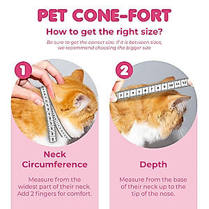 SunGrow Cat Cone Collar Soft Washable, Cat Recovery E Collar Sleep Cone After Surgery to Stop Licking, Pet Cone of Shame Alternatives, Scratch & Bite Proof Grooming Soft Cone for Easy Nail Cutting