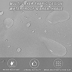 linstock Outdoor Deep Seat Cushions for Patio Sectional Sofa, Breathable Water-Resistant Soft Cushion with Back Cushion for Patio Furniture, Cushions Size 24 x 24 x 5 inch (Light Grey)