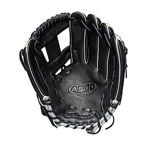WILSON A500 11.5” Utility Youth Baseball Glove - Right Hand Throw,Black/Blonde/Red
