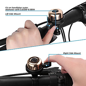 Emoly Bike Bell, 4 Pack Premium Bicycle Bell, Brass Bike Bells for Adults and Kids - Crisp Loud Melodious Sound - Bicycle Bells for Road Bike, Mountain Bike (Gold&Silver)