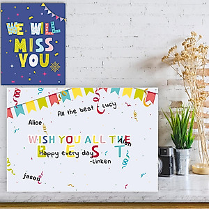 We Will Miss You Card,Farewell Party Decorations, Jumbo Farewell Card With Envelope, Going Away Gift for Coworker Men Women, Goodbye Good Luck Retirement Card Guest Book Party Supplies (14x22iinch)