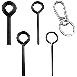 JianLing 1set Annular Allen Wrench Set Standard Dogging Key with Full Loop, Allen Wrench Door Key for Push Bar Panic Exit Devices (1pc 5/64 1pc 1/8 1pc 5/32 1pc 7/32 black circle and 1pc keychain)