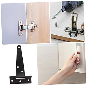 Uonlytech 6PCS 4 Black Door Hinges gate Hinges for Wooden Fences Heavy Duty shed Hinges Decorative Hinge Kitchen Cabinet Hinges self Closing Hinges Concealed Hinges Fence Hinges Bracket Belt