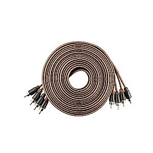 Alphasonik 17 Feet Premium 4 Channel Hyper-Flex RCA Interconnect Signal Patch Audio Cable with X-Radial Twist Wire Technology 100% Oxygen Free Copper Element Certified Multiple Applications FLEX-R44