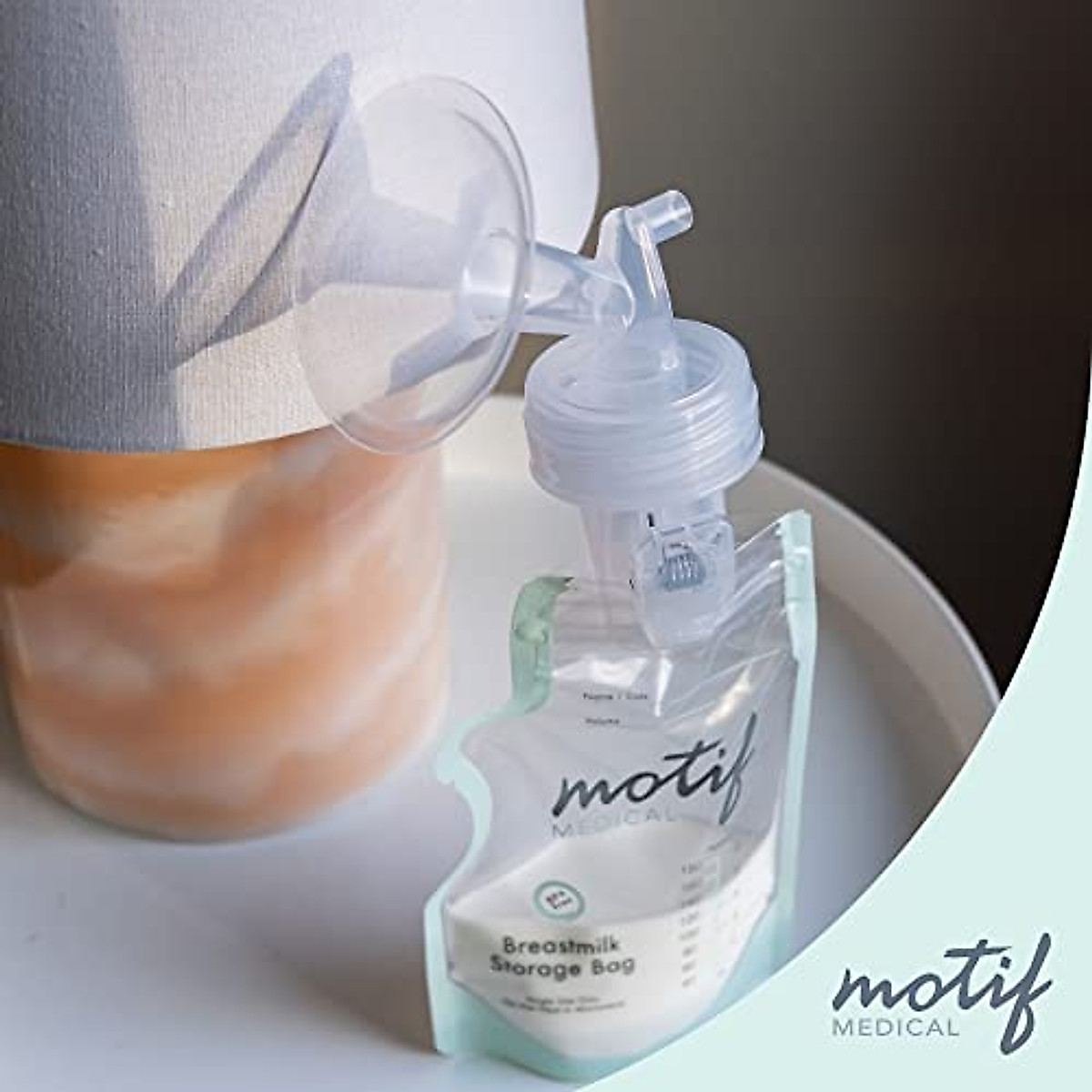 Motif Medical, Pump-to-Bag Adapters, Compatible with All Motif Breast Pumps