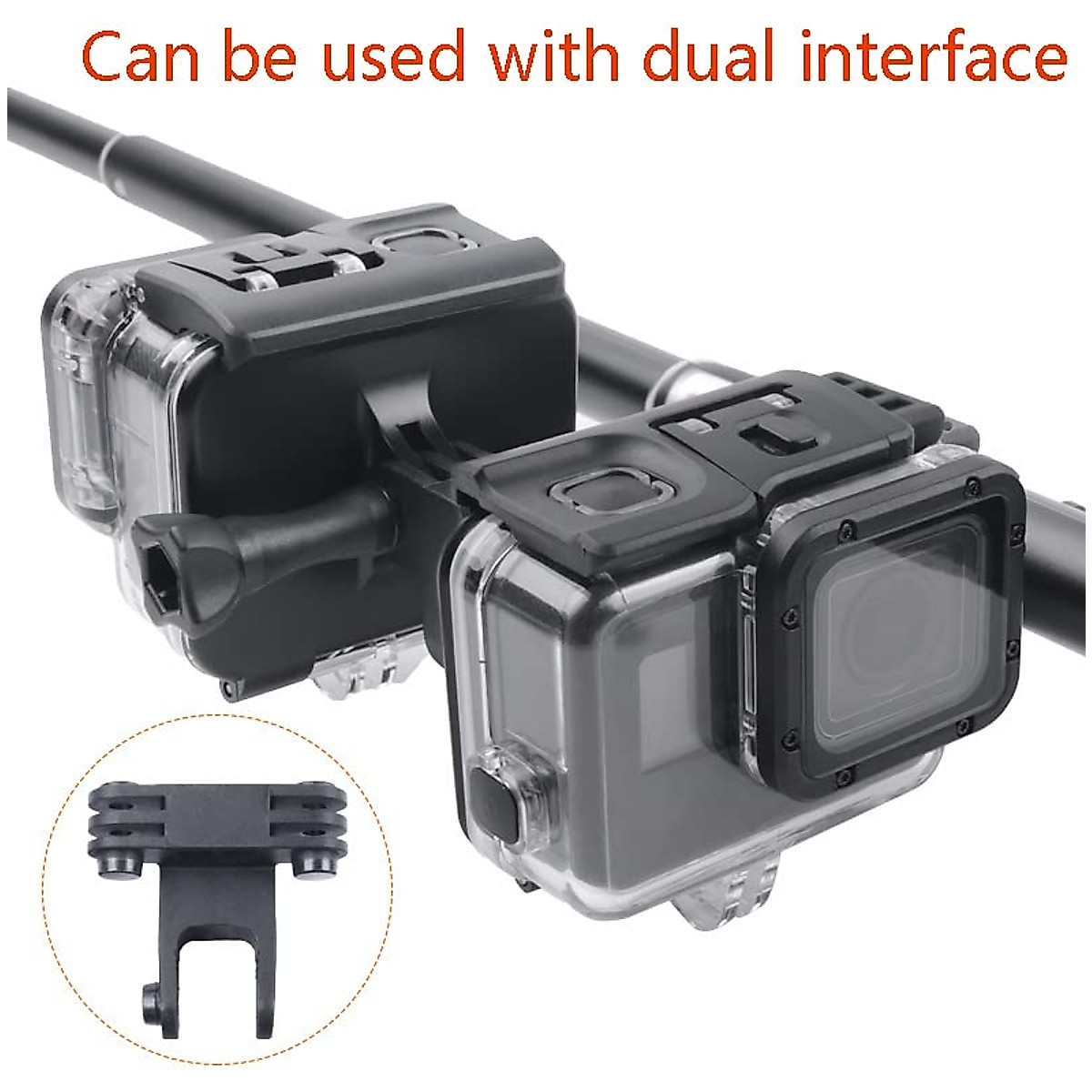 Lupholue Easy-Mounted Gun/Rod/Bow Camera Clamp Mount Fishing Pole Clamp with Front & Rear Camera Mounts for GoPro Hero 10, 9, 8, 7, (2018), 6 5, Hero Black, Session, Xiaomi Yi, SJCAM, Campark