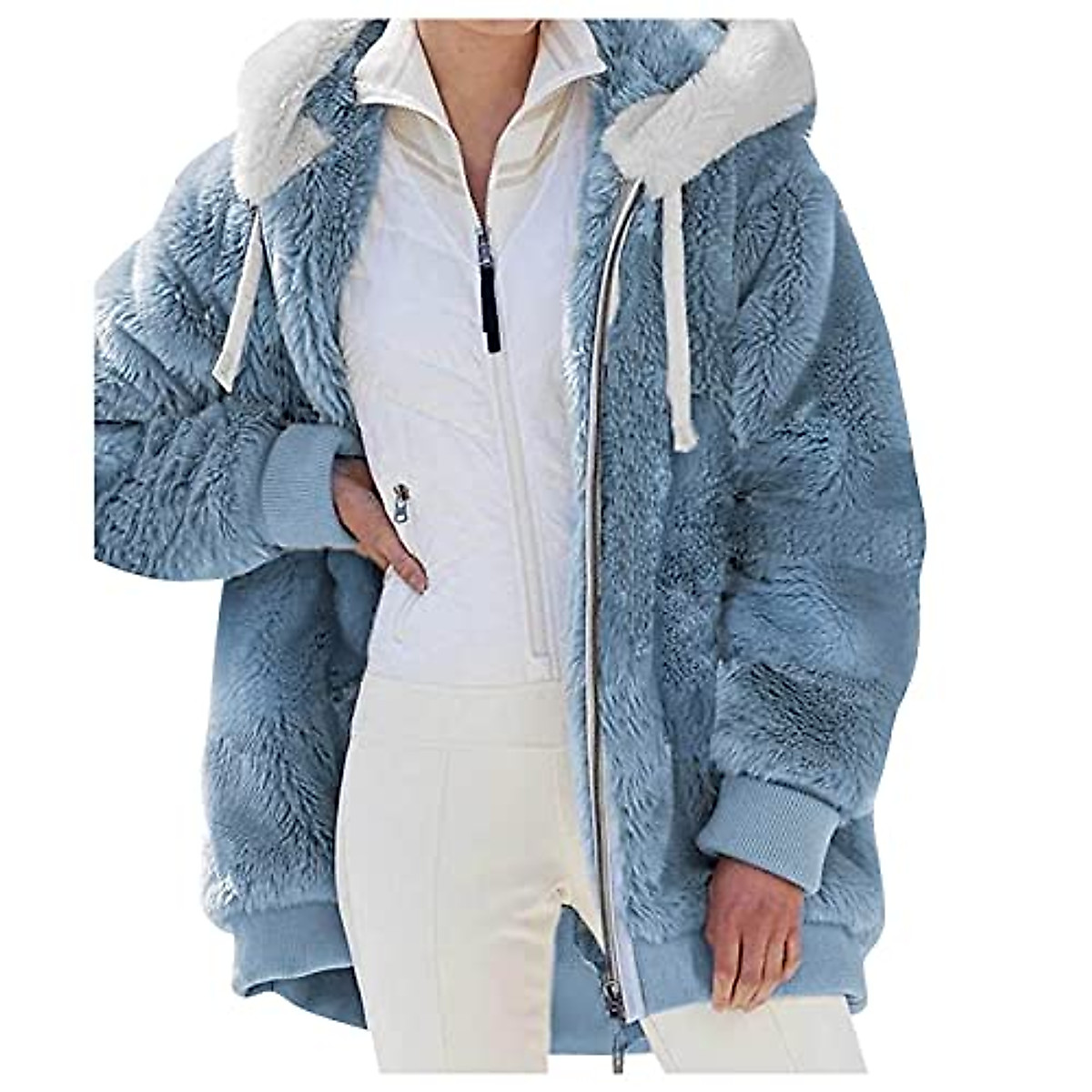Winter Coats for Women Fashion,Scrub Jackets for Women Puff Sleeve Kawaii Teen Girls Hoodies Tops Aesthetic Plus Size Packable Pea Coat Blazer Heated Jackets for Women Blue