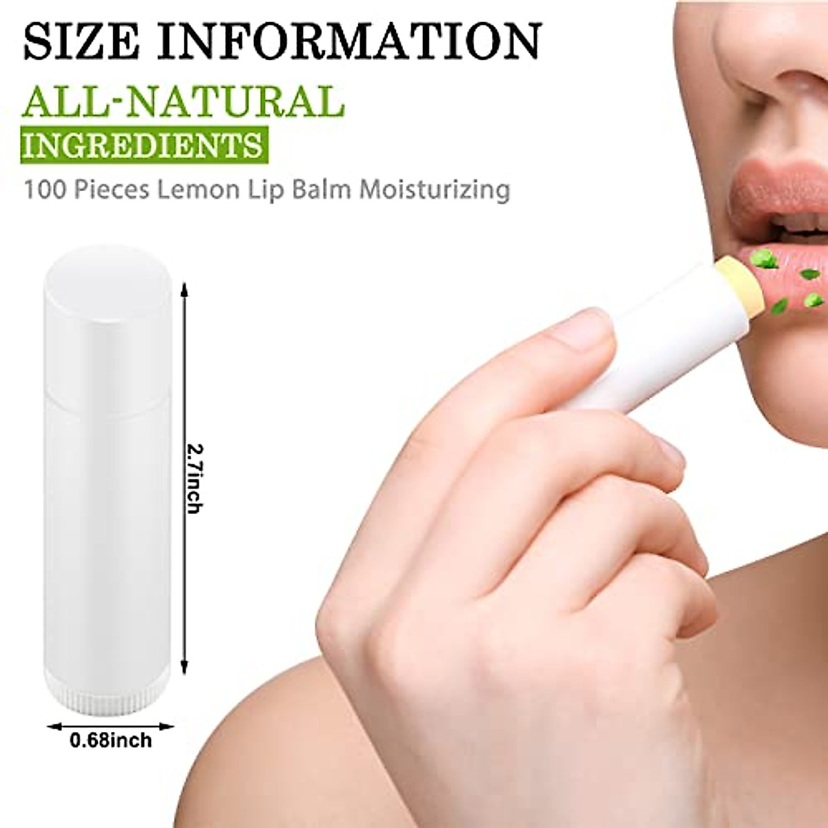 100 Pieces Bulk Lip Balm Moisturizing Lip Balm Original Beeswax Lip Cream Stocking Stuffers Add Your Own Labels for Gifts Baskets Business Branding Men and Women, White (Lemon)