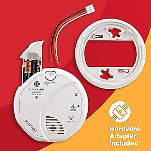 FIRST ALERT Hardwired Wireless Smoke Alarm with Photoelectric Sensor and Battery Backup, SA521CN-3ST , White