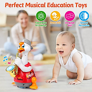 Baby Toys 12-18 Months Saxophone Goose Toys for 1 Year Old Boy Girl Gifts Musical Toys for Toddlers 1-3 Learning Educational Toys for 1 Year Old Crawling Toys Gifts for 1 2 3 Year Old Boys Girls