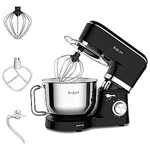 Instant Stand Mixer, 400W 6-Speed Lightweight Electric Mixer, 6.3-Qt Stainless Steel Bowl with Handle, From the Makers of Instant Pot, Includes Whisk, Dough Hook, Mixing Paddle, and Splash Guard