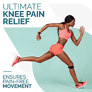 Run Forever Sports Patella Strap Knee Brace Support for Arthritis, ACL, Running, Basketball, Meniscus Tear, Sports, Athletic. Best Knee Brace for Hiking, Soccer, Volleyball & Squats (Pack Of 2, Black)