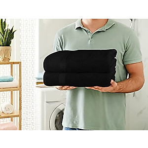 Utopia Towels - Luxurious Jumbo Bath Sheet 1 Piece - 600 GSM 100% Ring Spun Cotton Highly Absorbent and Quick Dry Extra Large Bath Towel - Super Soft Hotel Quality Towel (35 x 70 Inches, Black)