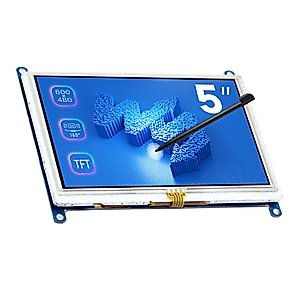 waveshare 5inch Resistive Touch Screen LCD Compatible with Raspberry Pi 5/4B/3B+/3A+/2B/B+/A+/Zero/Zero W/WH/Zero 2W CM3+/4 800×480 Resolution HDMI Low Power Consumption Supports Windows